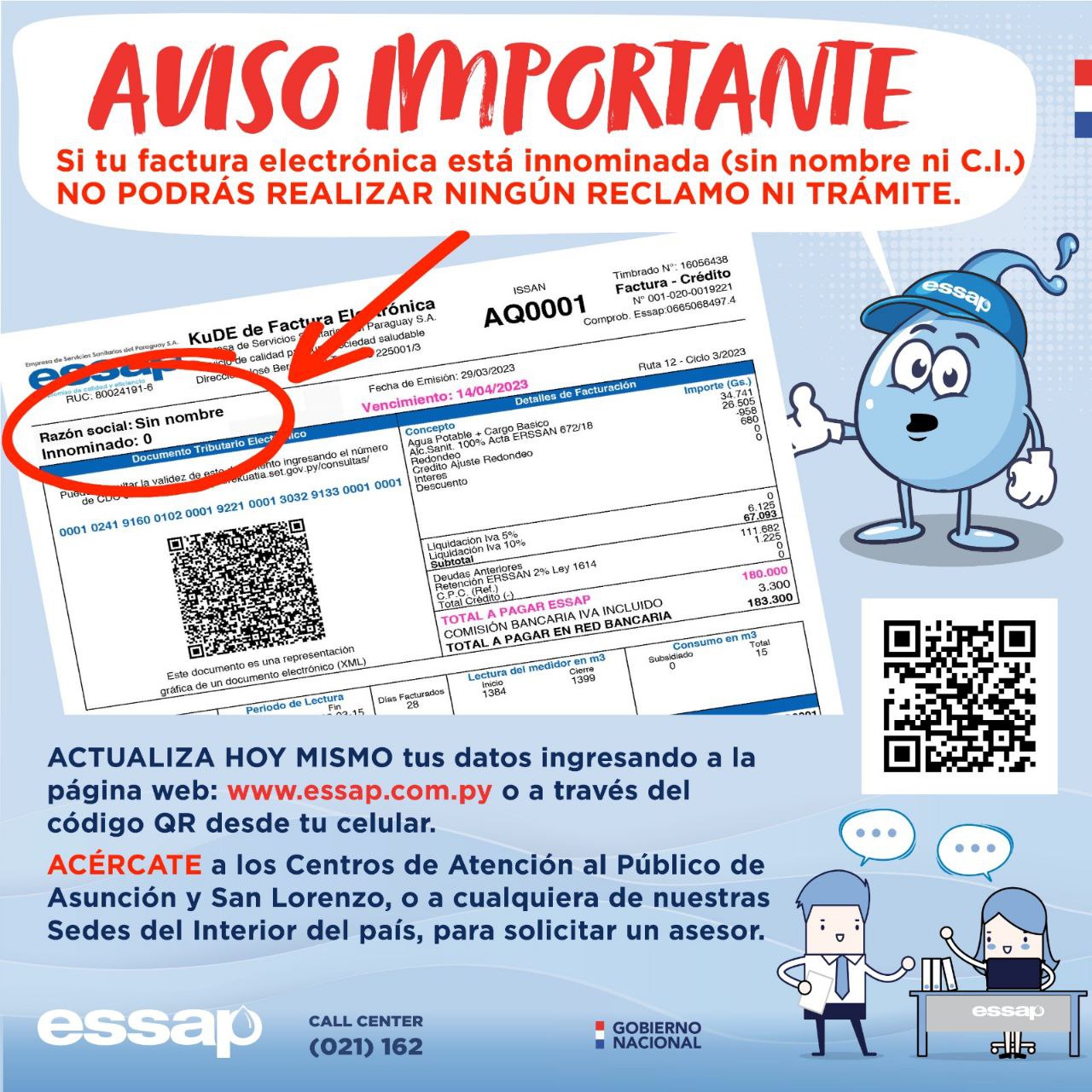 Essap insta a actualizar datos para evitar problemas con los trámites o ...
